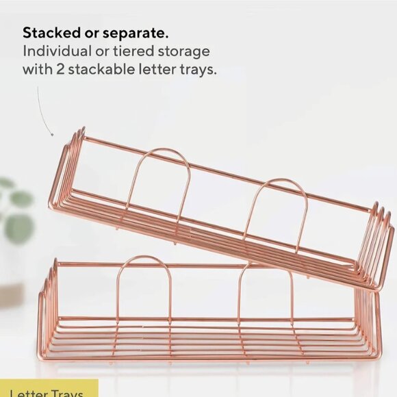 Mindspace | Office | Nib Mindspace Rose Gold Desk Organizer 5 Piece Set W Accessories In Box ...